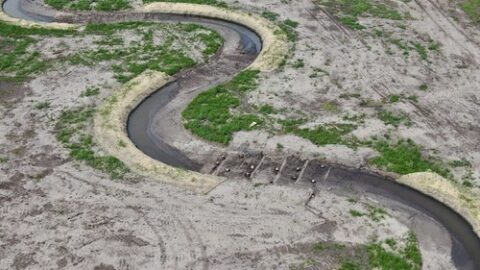 Woody riffle construction for stream restoration - Lake Ralph Hall